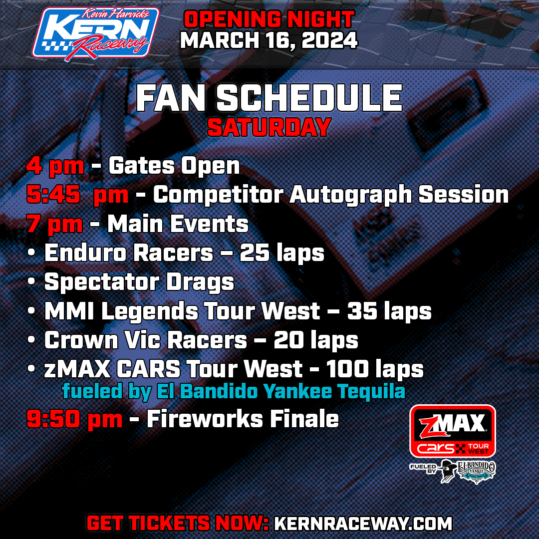 Opening Night Fan Guide – Kevin Harvick's Kern Raceway