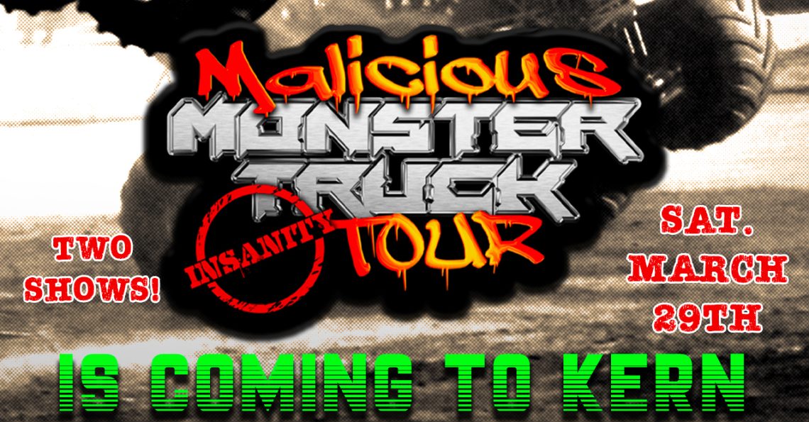 Malicious Monster Truck Show Tickets on Sale – Kevin Harvick's Kern Raceway
